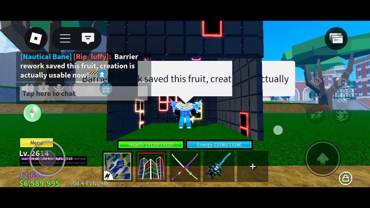 I used the BARRIER REWORK in blox fruits creation fruit 🚧⏫ - YouTube