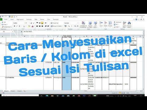 Menyesuaikan sel baris atau kolom di excel - YouTube