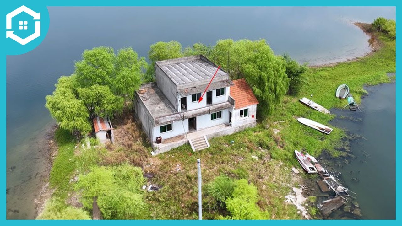 Leaving the city/Single man renovates house next to lake/Timelapse ...