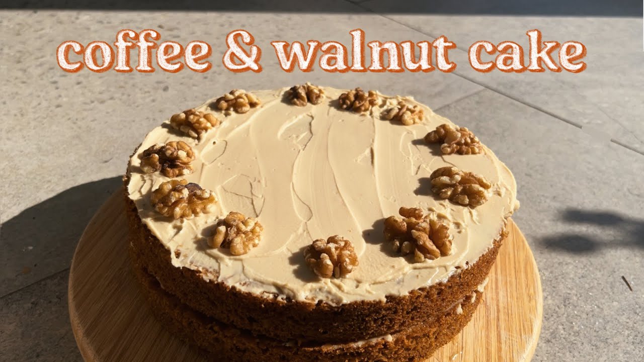 coffee and walnut cake - YouTube