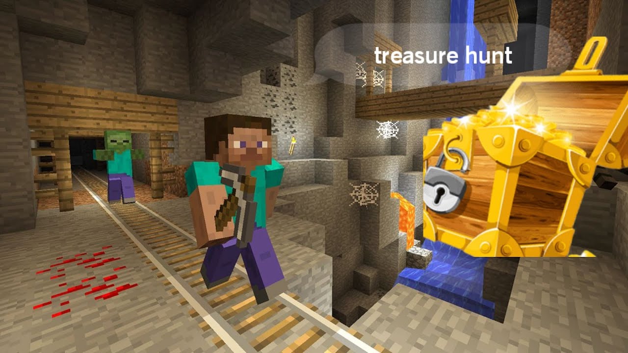 Minecraft treasure hunt map gameplay part 1 - YouTube