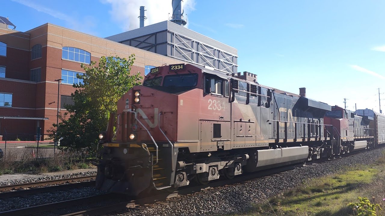 Canadian National - Westbound Rack Train 10 Sep 24 - YouTube