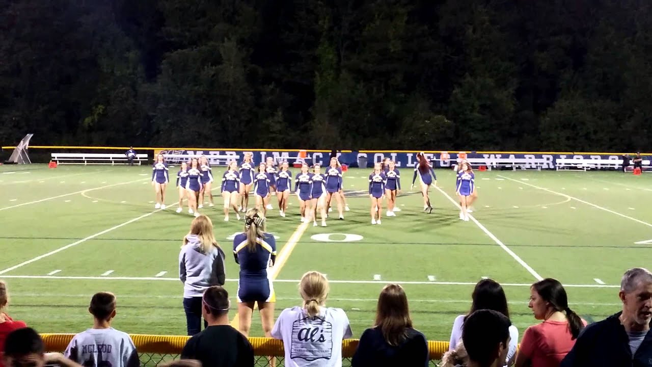 Merrimack Cheerleaders half time on 9/11/15 - YouTube