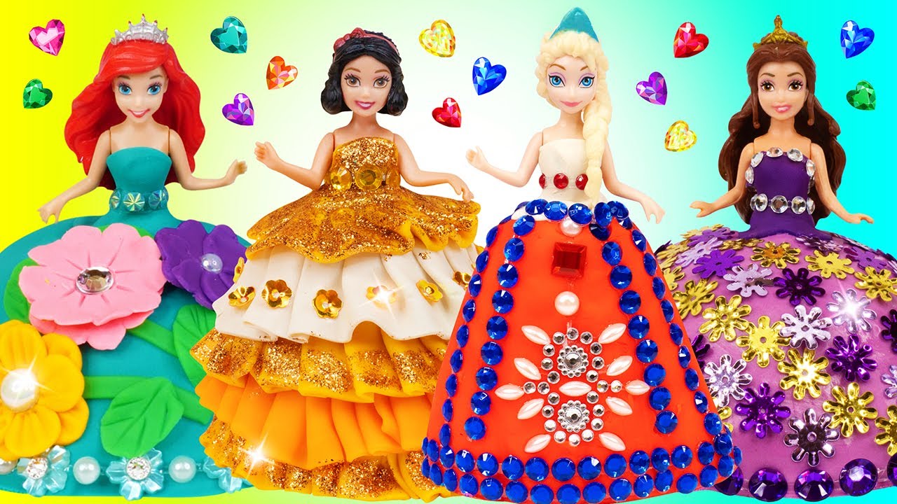 Crafting Stunning Dresses out of Clay for Disney Princess Dolls - YouTube