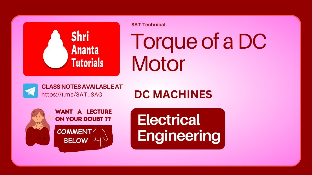 Torque Equation of a DC Motor I EMF Equation of DC Motor I Shri Ananta Tutorials - Technical ...
