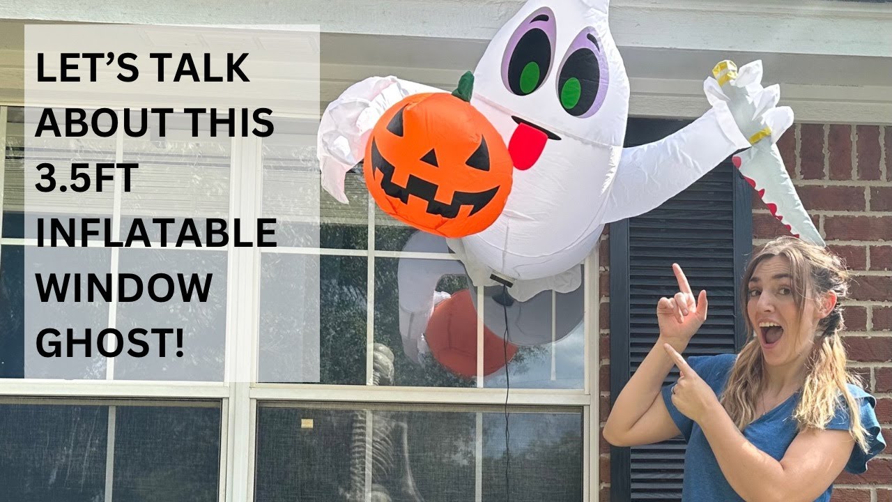 👻 UNBELIEVABLE Inflatable Halloween Ghost Window Display! Must-See ...