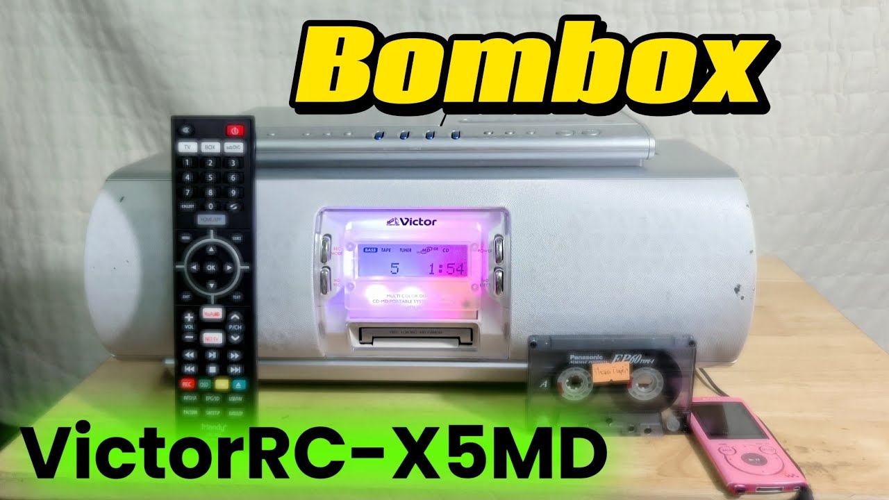 Bom box VICTOR RC-X5MD-Chạy Full CD-MD-TAPE-AUX-RADIO AM/FM108Mhz( Giá 1tr--kèm mót ) - YouTube