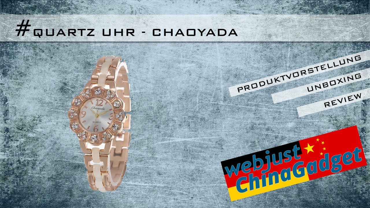 Chaoyada - goldende Quartz Uhr mit Diamaten [ unboxing - review ...