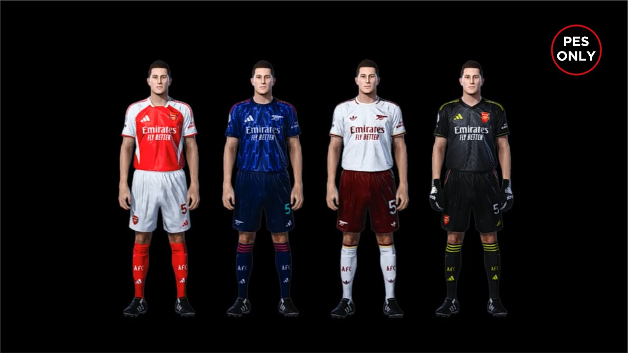 ARSENAL KITS SEASON 2025-2026 PES 2021 SMOKEPATCH (SIDER or CPK) - YouTube