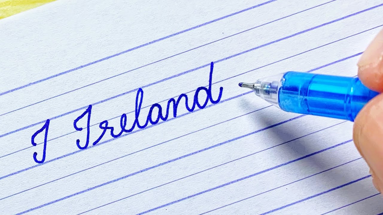 How to write English writing capital letter I “Ireland” | Cursive ...