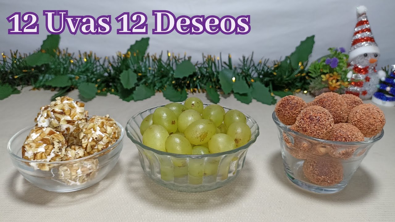 ideas con uvas para ritual de año nuevo / uvas con uvas con queso crema ...
