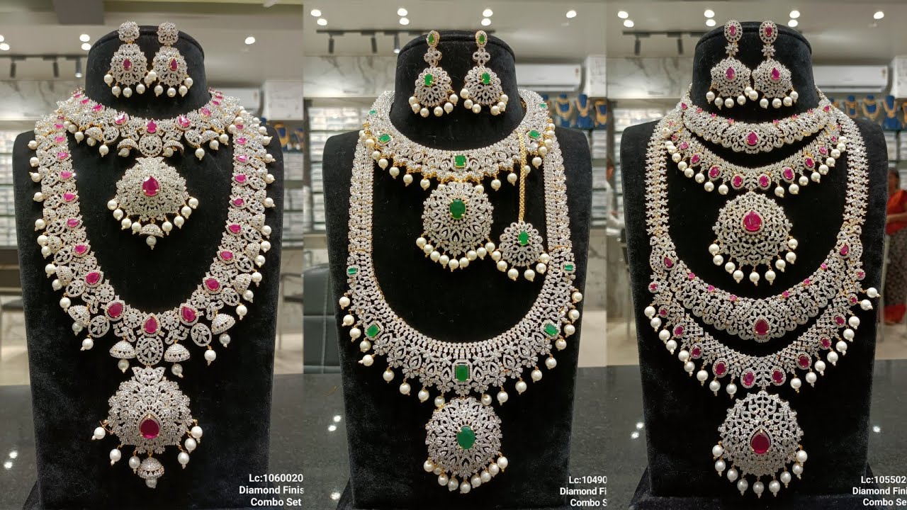 Diamond Finish Bridal Jewellery Set | South Indian Bridal Jewellery Set ...