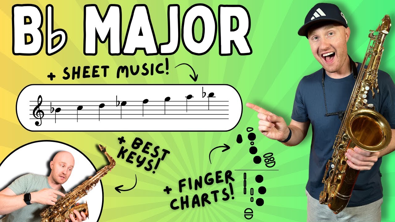 HOW TO PLAY the Bb MAJOR SCALE on SAXOPHONE! | Sheet Music + Play-A ...
