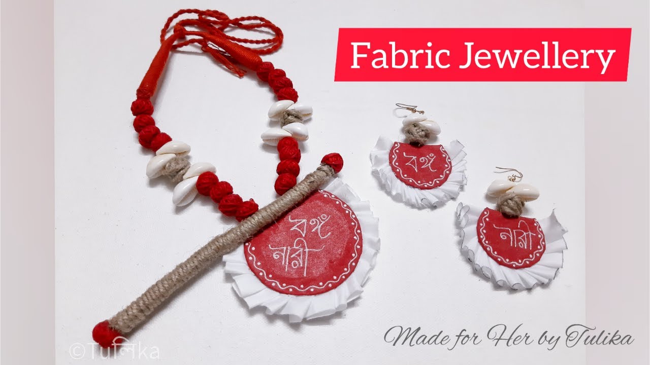 How to Hat Pakha (Hand Fan) Necklace || Handmade Fabric Jewelry Making ...