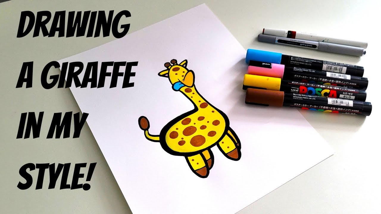 Drawing Giraffe Art with posca markers! - YouTube