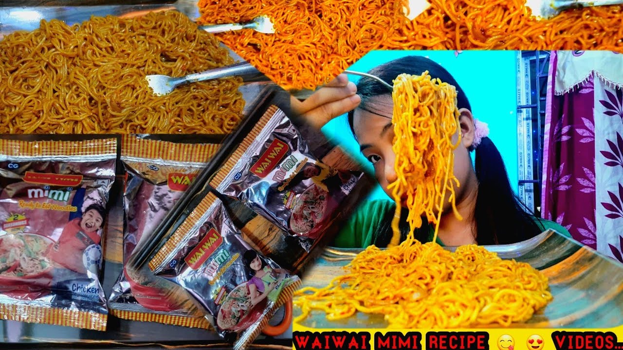 Wai Wai mimi 🍜 noodles recipes 😋 Eating show videos - YouTube