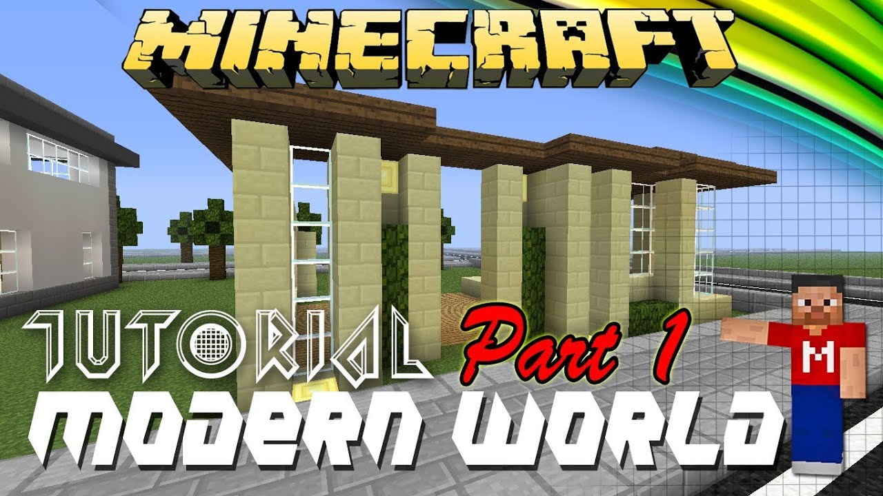 Minecraft Modern House Tutorial - Modern World E.42 - YouTube