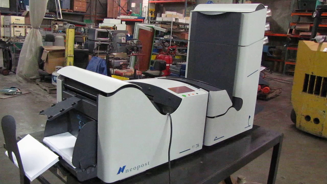Neopost SI 76 Tabletop Folder Envelope Inserter 4 Station Tray - YouTube