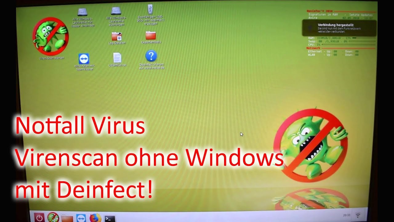 Desinfect - Virenscan ohne Windows - YouTube