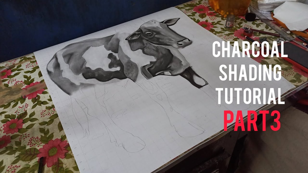 charcoal shading tutorial part 3 || How to shade with charcoal || How ...