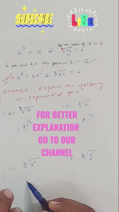DAV class 8 Chapter 3 EXPONENTS AND REDICAL - YouTube