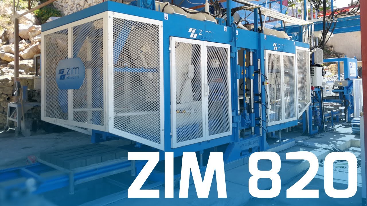 ZIM 820 Concrete Pavers and Block Making Machine - YouTube