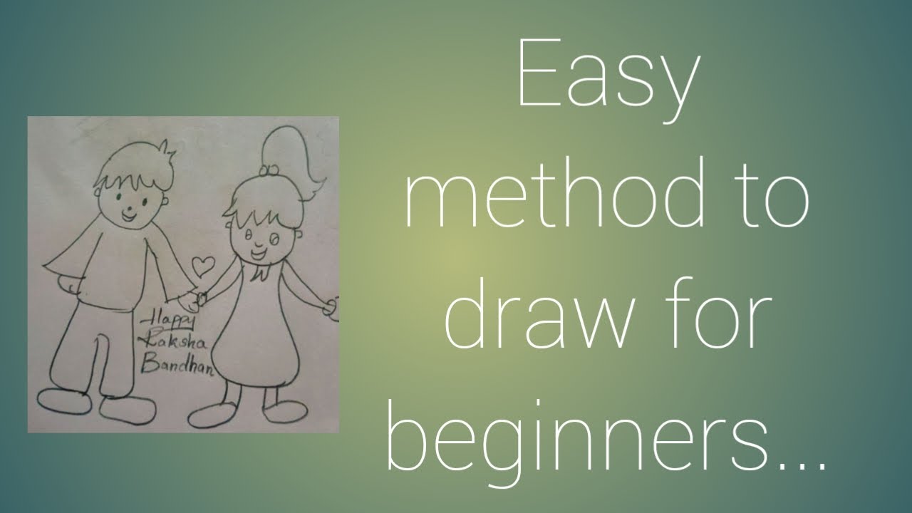 BRUNDAVANAM ARTS 🎨.....HOW TO DRAW A SIMPLE BROTHER AND SISTER IN EASY ...