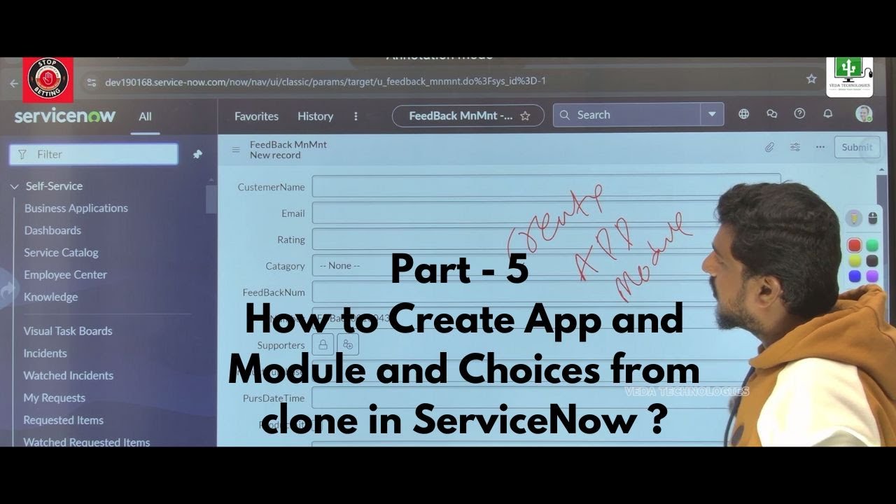 Part - 5 How to Create App and Module and Choices from clone in ...