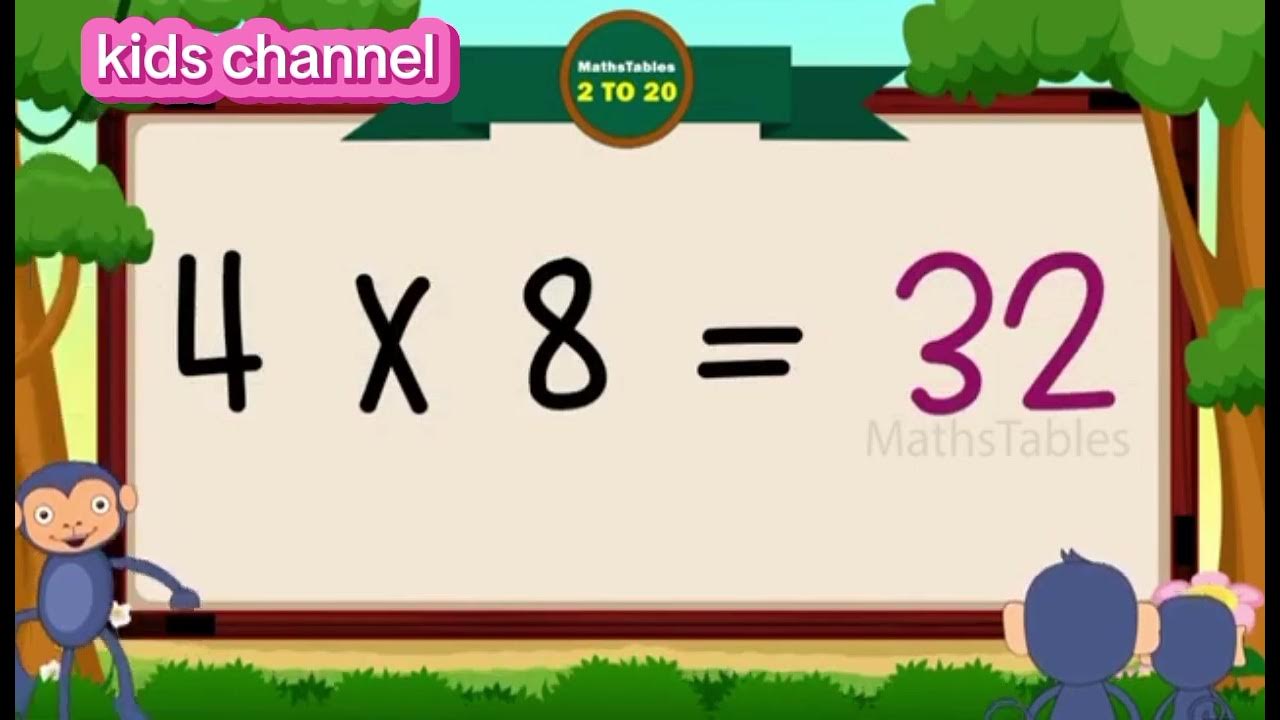 learn the 4 times table with fun - YouTube