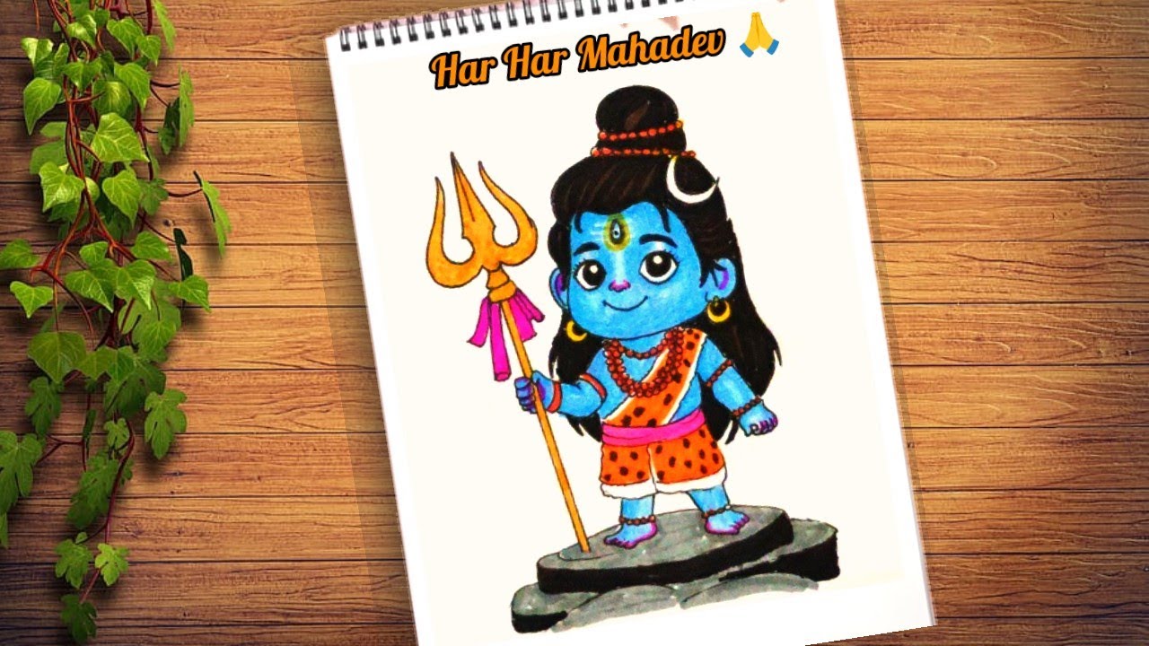 Full tutorial Mahadev drawing ||mahadev drawing | shiv ji painting🥰 - YouTube