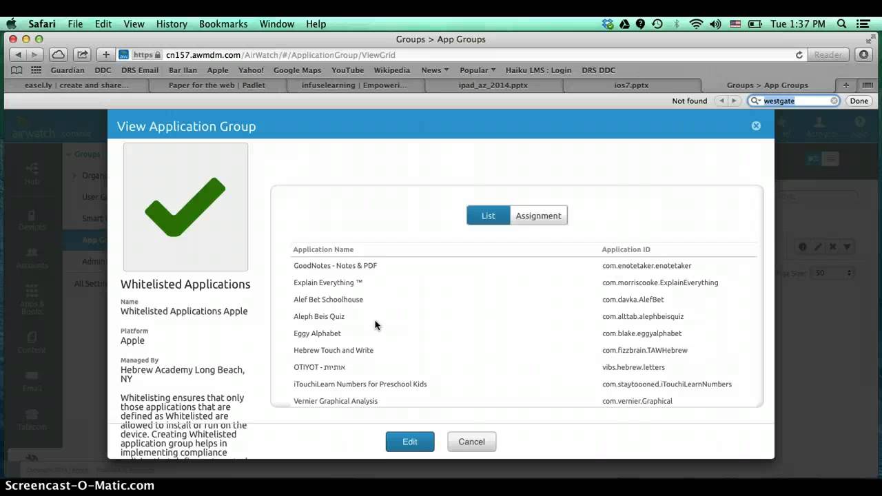 Airwatch Whitelist Instructions - YouTube