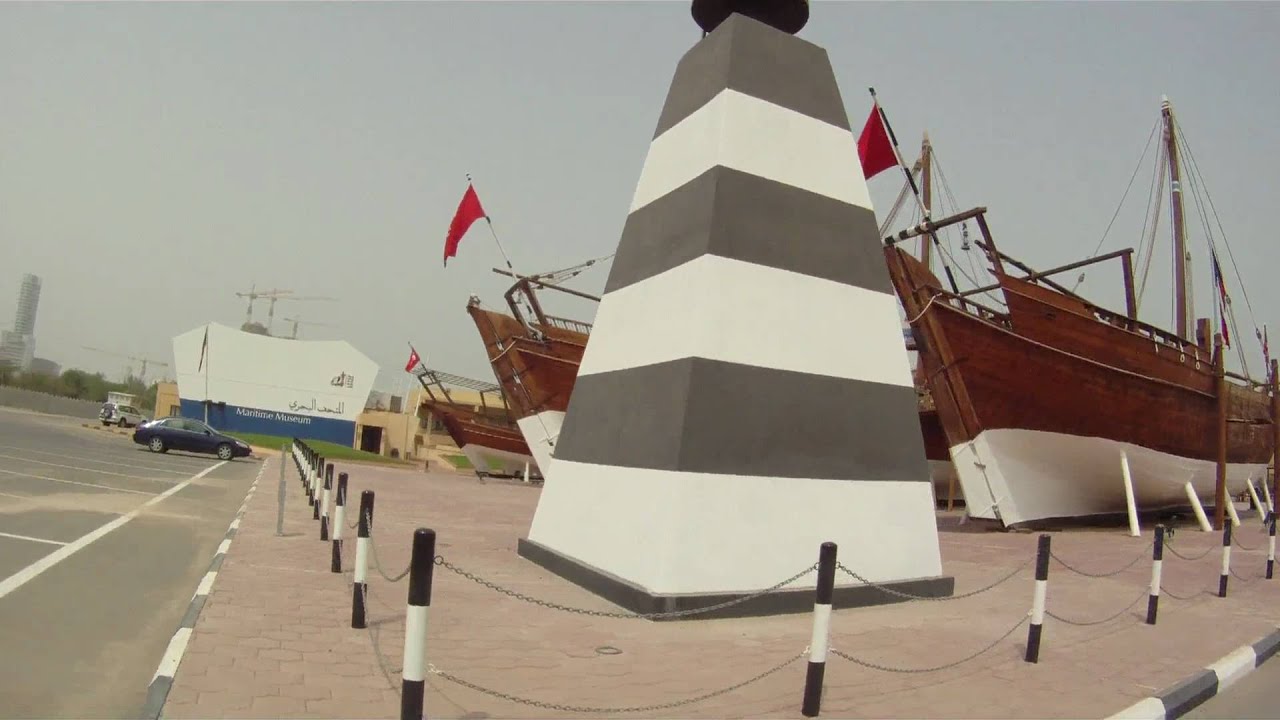 Kuwait Maritime museum driveby - stunning DHOW display ...