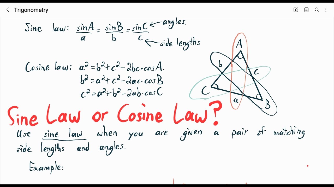 How To Know When To Use Sine Law Or Cosine Law YouTube How To Know When To Use Sine Law Or Cosine Law YouTube
