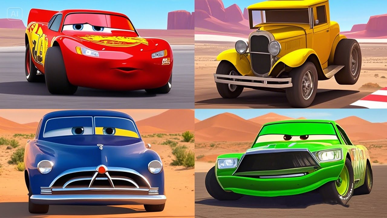 Car 3 Color⚡Lightning McQueen and Francesco Race in Italy | Pixar Cars ...