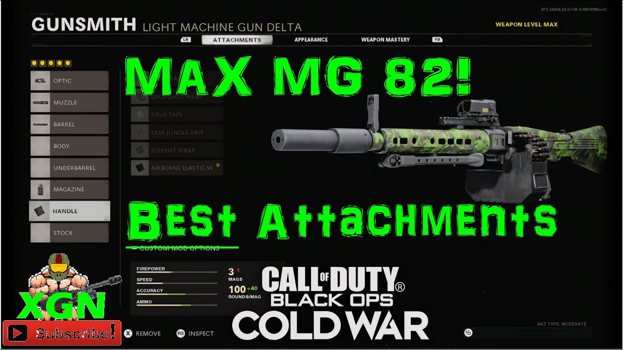 Call of Duty Cold War MG 82 (LMG) MAX level, all attachments unlocked ...