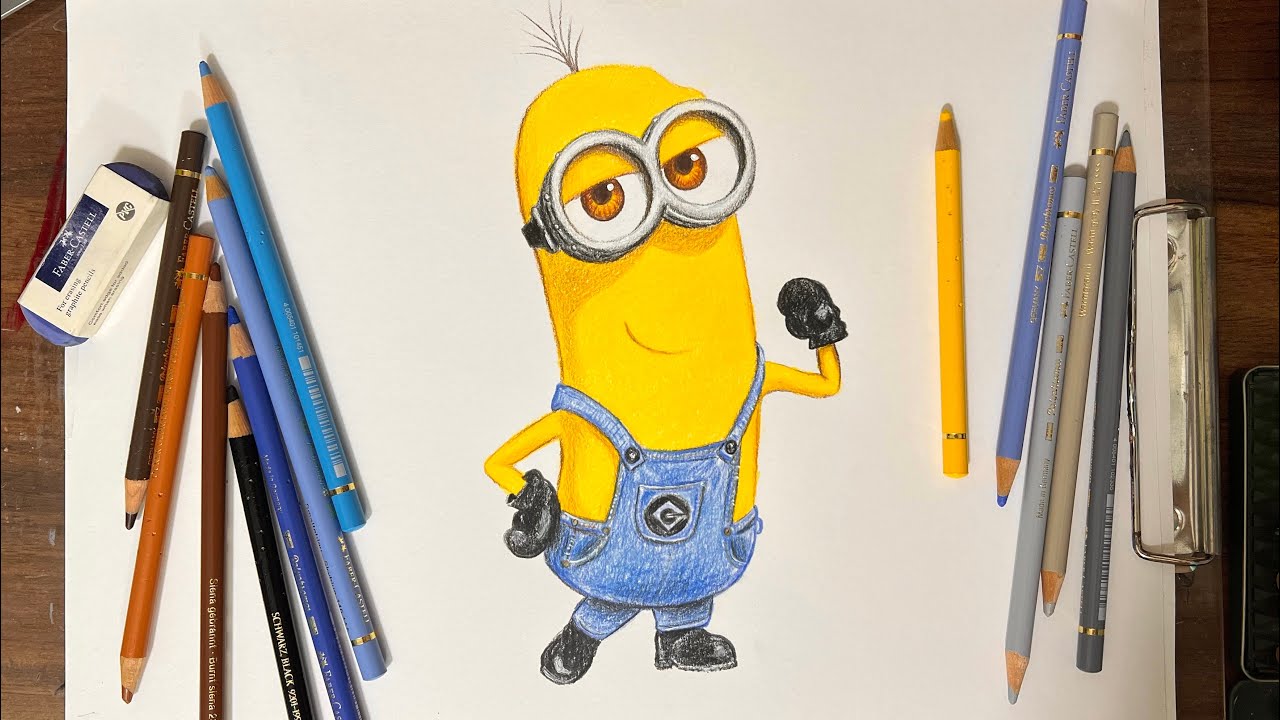 Drawing Kevin the Minions from Despicable Me | Step-by-Step Tutorial ...