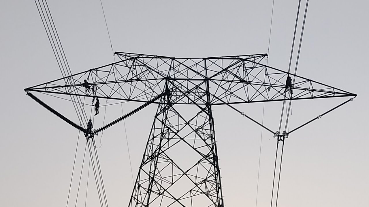 Insulator replacement 500kv high voltage line v insulator changing # ...
