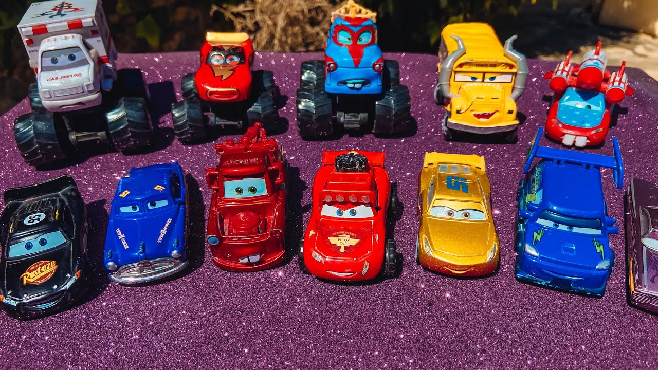 Disney Pixar Cars falling into deep pool, Lightning McQueen, Tow Mater ...