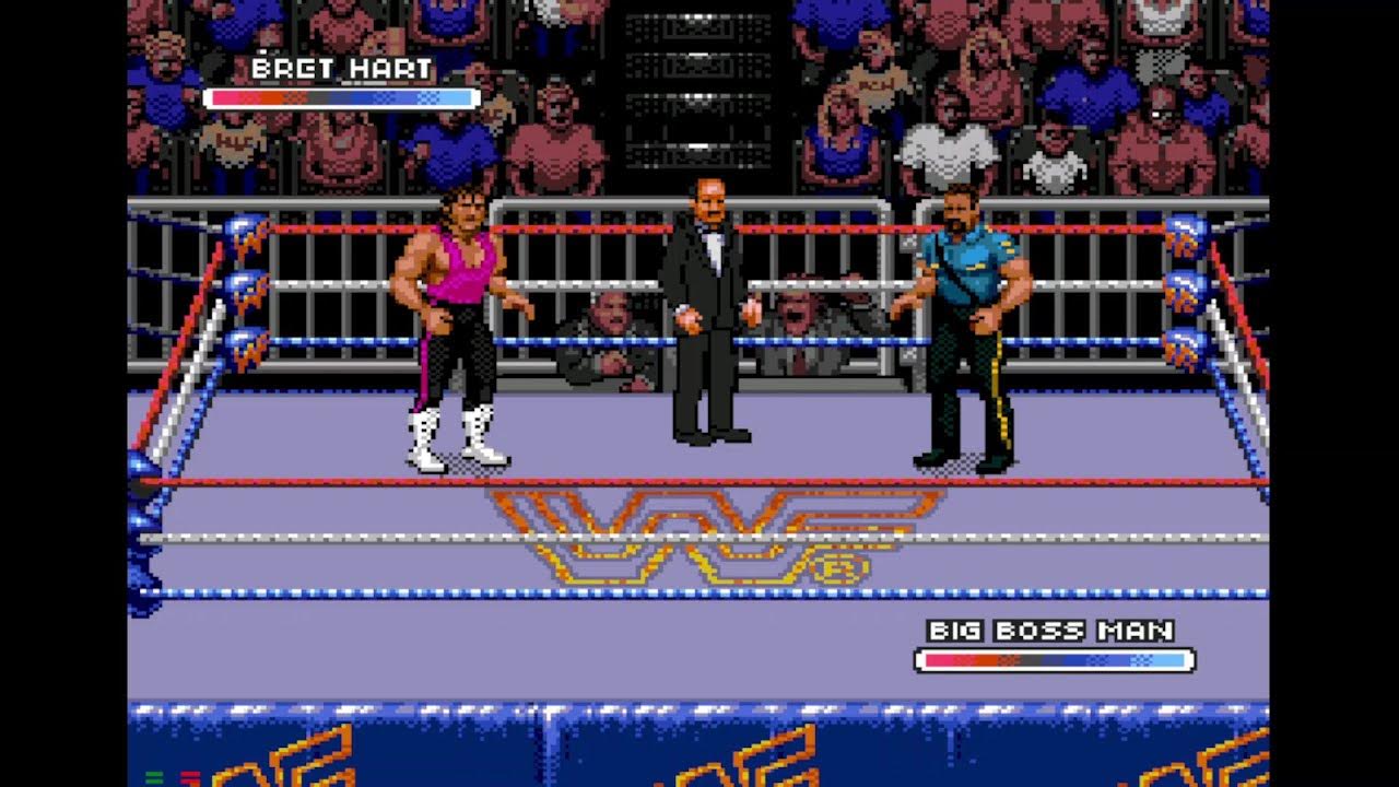WWF Rage In The Cage 1993 Big Boss Man Vs Bret Hart - SEGA CD - YouTube