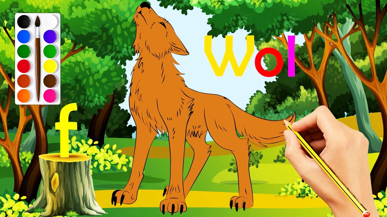 How to draw Wolf in easy steps for beginners - Wolf Drawing Lesson ...