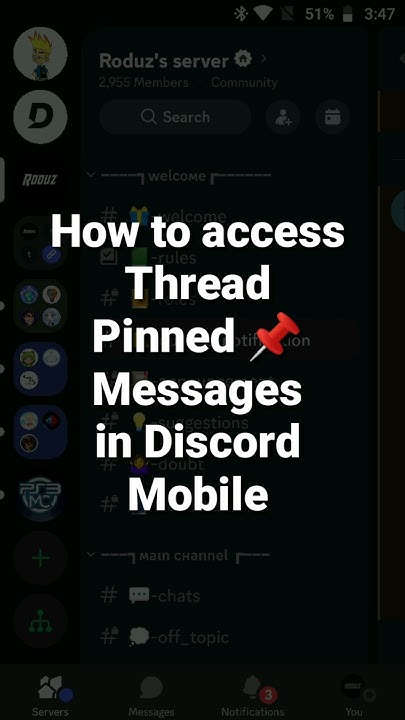 How to access Thread Pinned 📌 Messages in Discord Mobile #roduz #discord #thread #pinned # ...