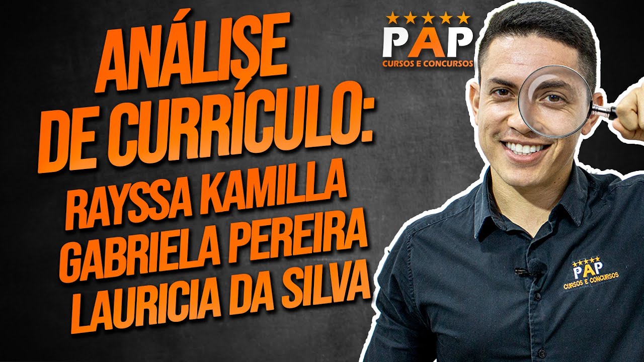 ANÁLISE DE CURRÍCULO RAYSSA, GABRIELA, LAURICIA - YouTube