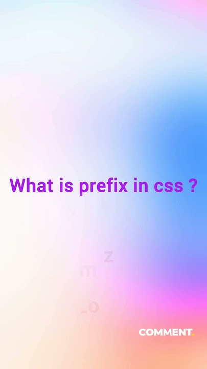 What is Prefix in CSS ? - YouTube