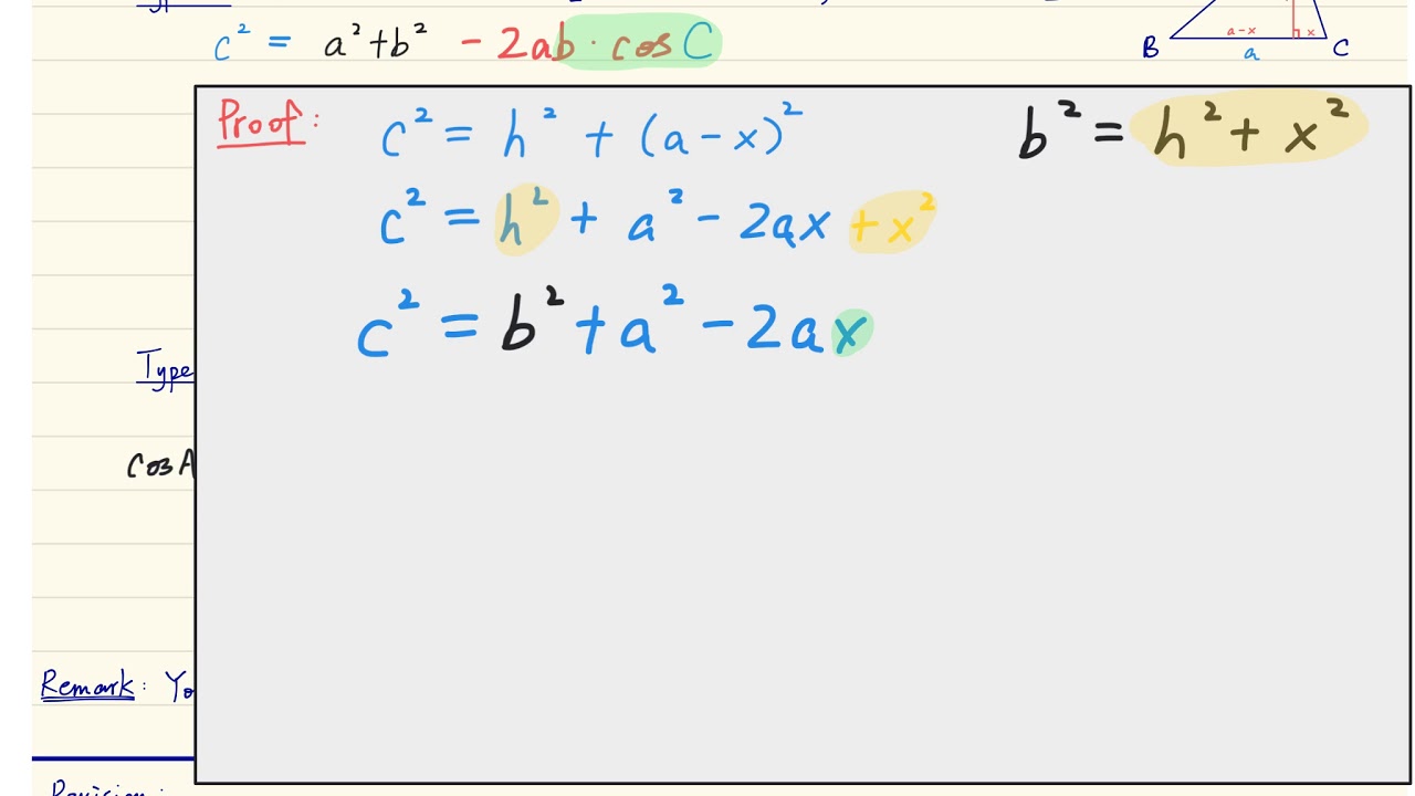 F5 Ch05 Trigonometry in 2D - Lecture D.1 - Cosine Formula - Proof ...