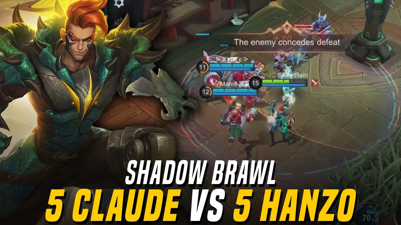 Concedes Defeat!! 5 Claude vs. 5 Hanzo!! | Shadow Brawl Mode Mobile Legends: Bang Bang - YouTube