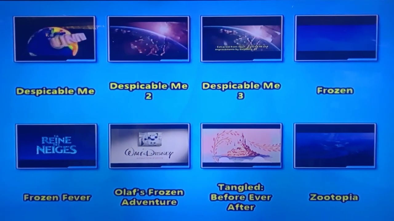 frozen 1-2 - DESPICABLE ME 1-3 (LV WORLD MOVIE ) DVD menu - YouTube