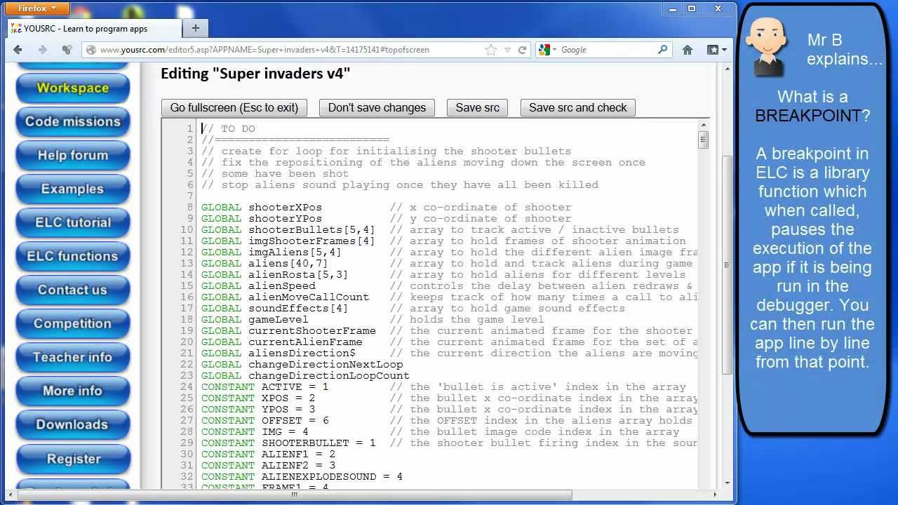 youSRC: Using BREAKPOINT() with the debugger - YouTube