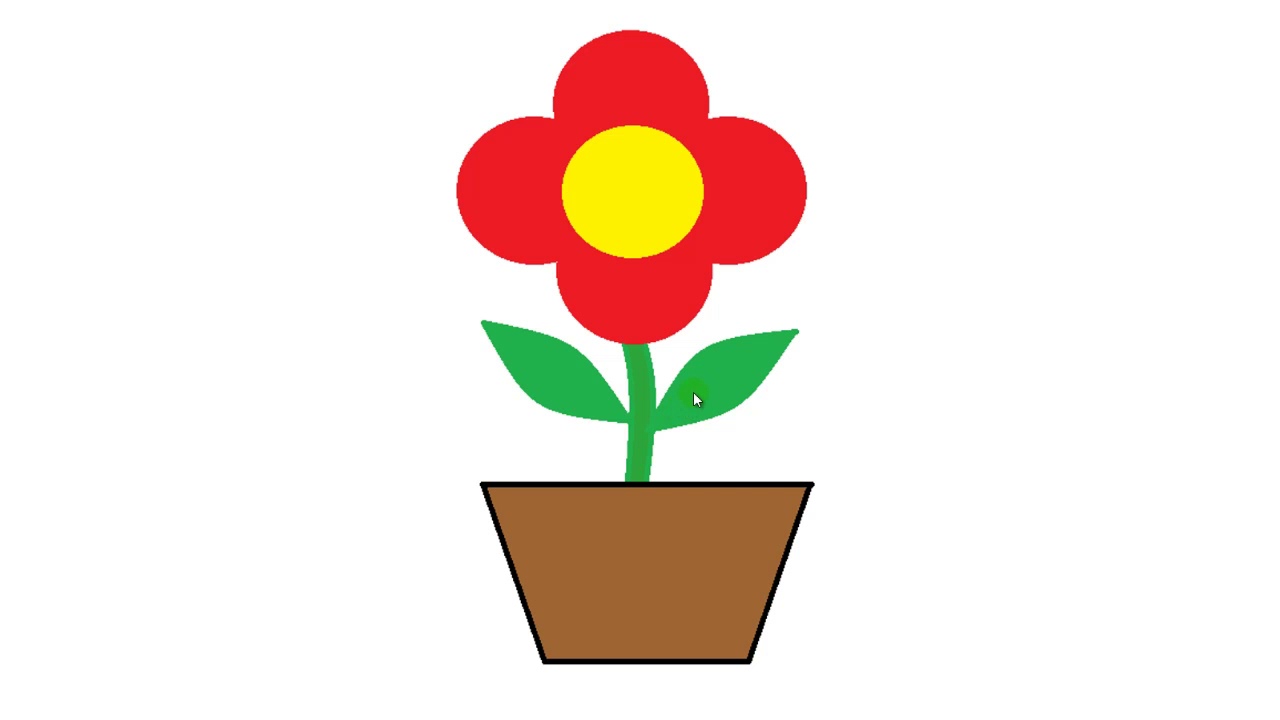 menggambar bunga dengan aplikasi paint - YouTube