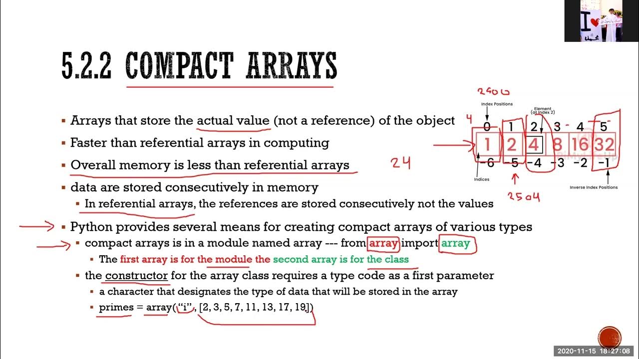CS 250 Dr Bsoul Compact Arrays Lecture 8 - YouTube