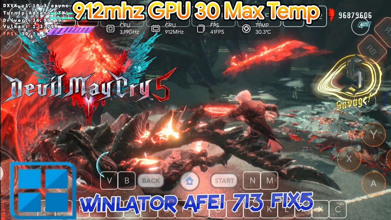 DMC 5 Max Ultra Set 720p 912mhz GPU 30 Max Temp Y70 Winlator Afei Glibc ...